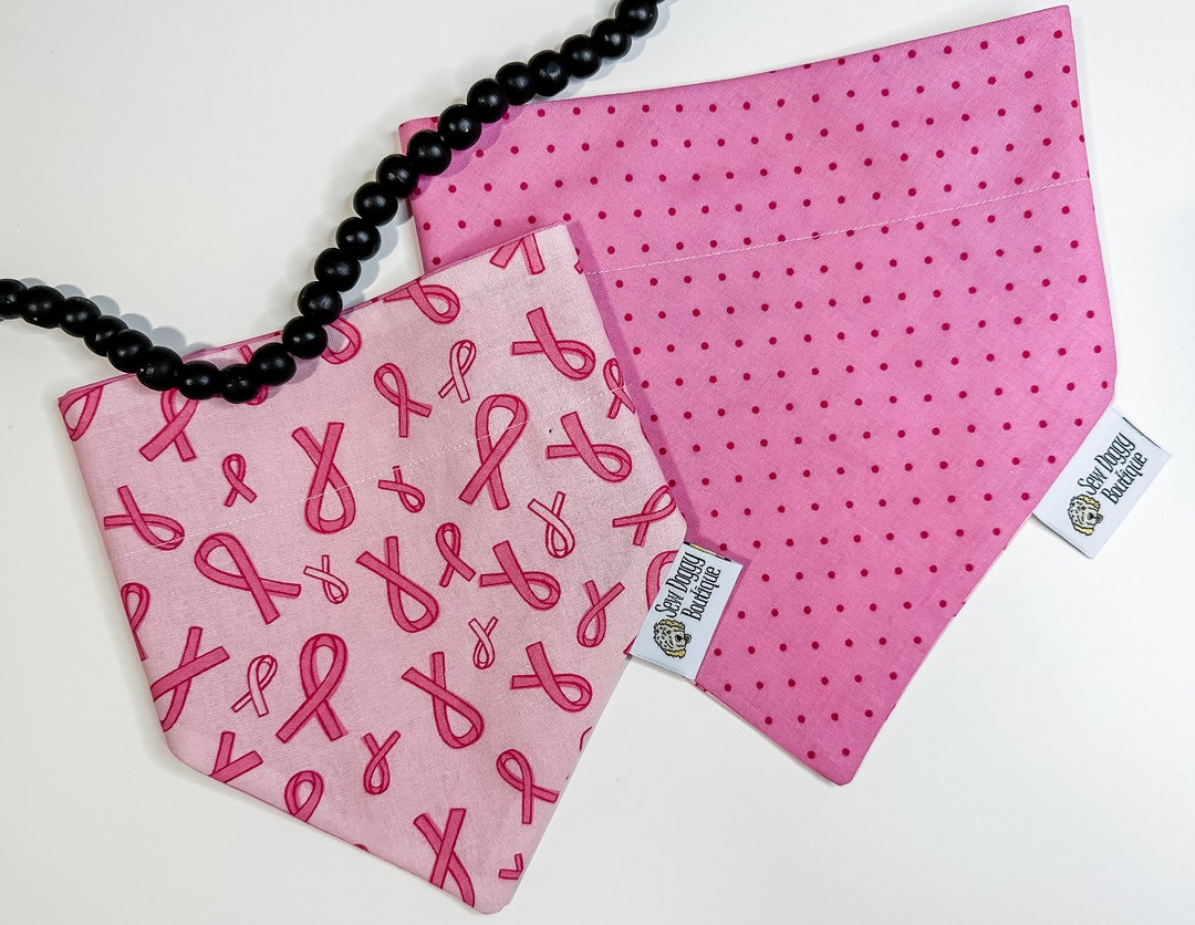 Breast Cancer Awareness Dog Bandana, Over the Collar Pet Bandana, Pink ...
