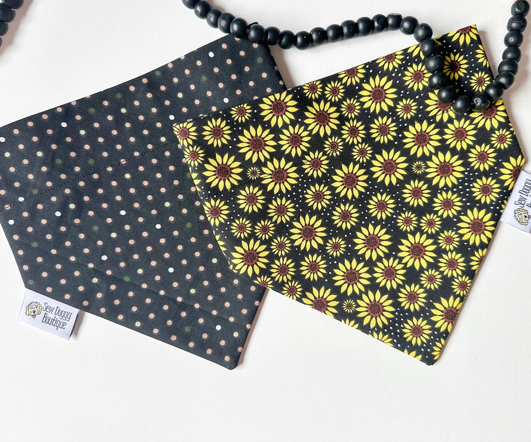 Sunflower Dog Bandana Over the Collar, Pet Bandana for Fall, Gift for ...
