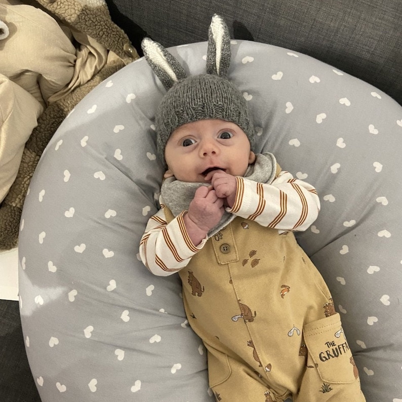 Baby Rabbit Hand Knitted Hat Bunny Ears Hat Newborn, Toddler Easter ...