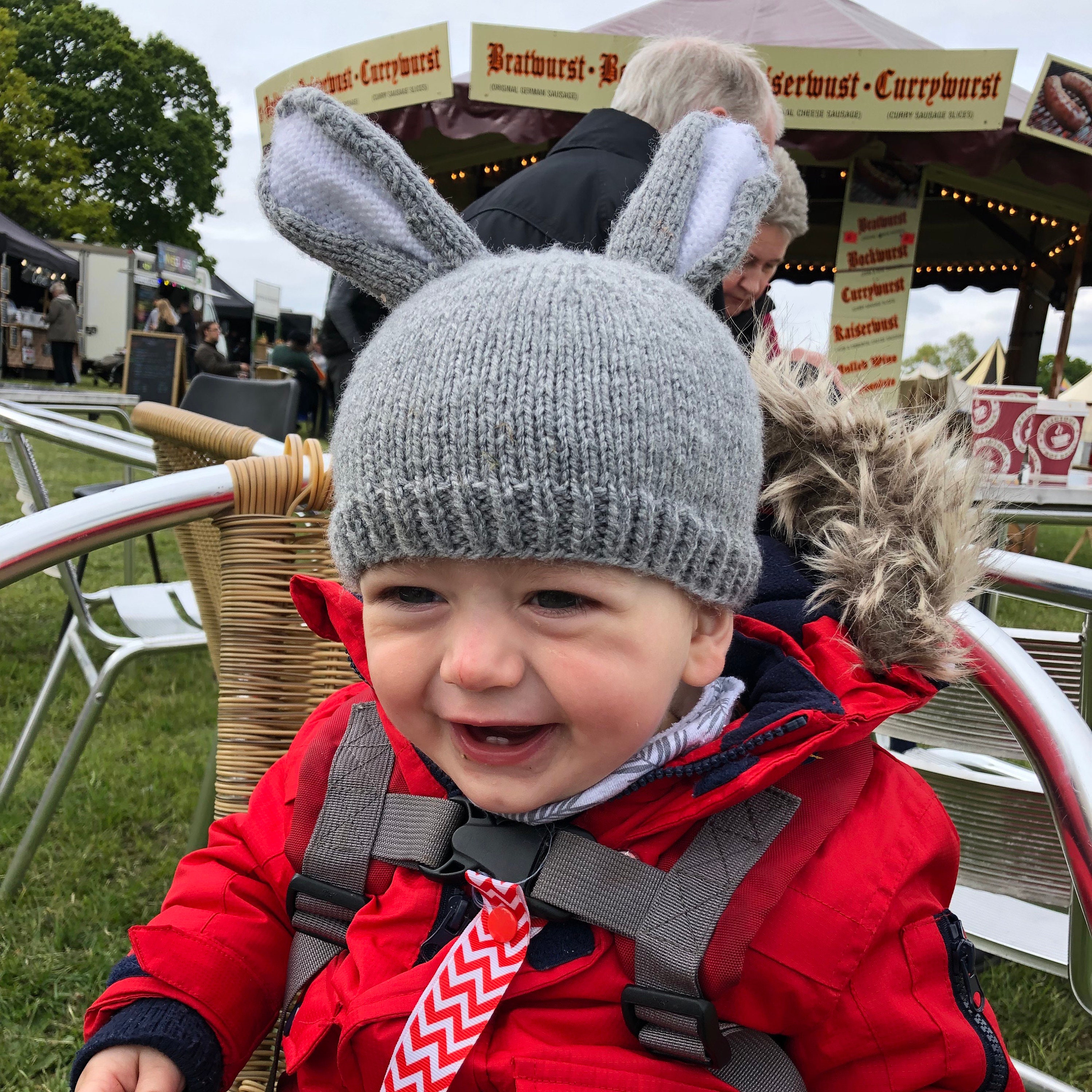 Baby Rabbit Hand Knitted Hat Bunny Ears Hat Newborn, Toddler Easter ...
