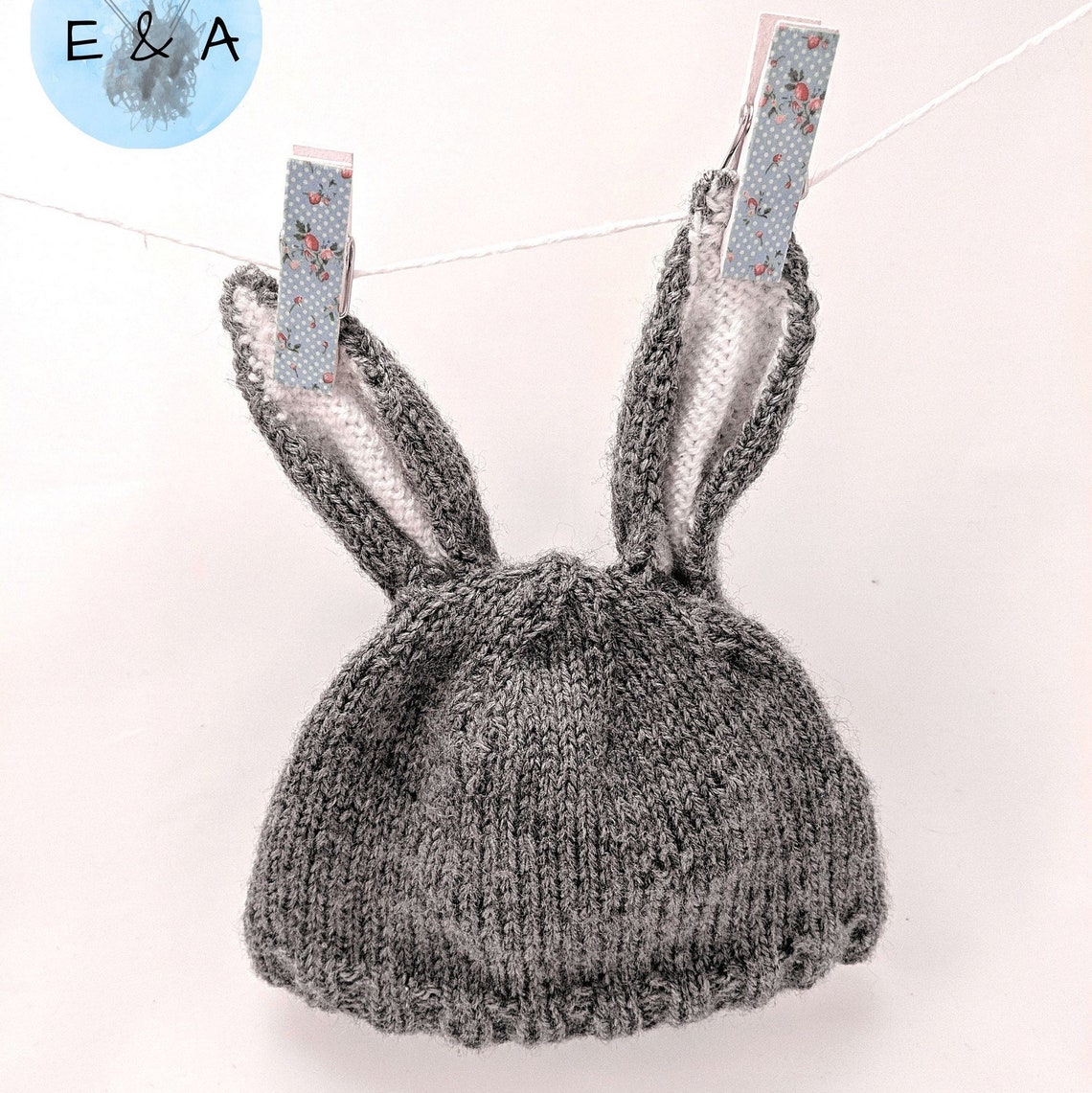 Baby Rabbit Hand Knitted Hat Bunny Ears Hat Newborn - Etsy UK
