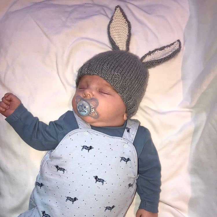 Baby Rabbit Hand Knitted Hat Bunny Ears Hat Newborn, Toddler Easter ...