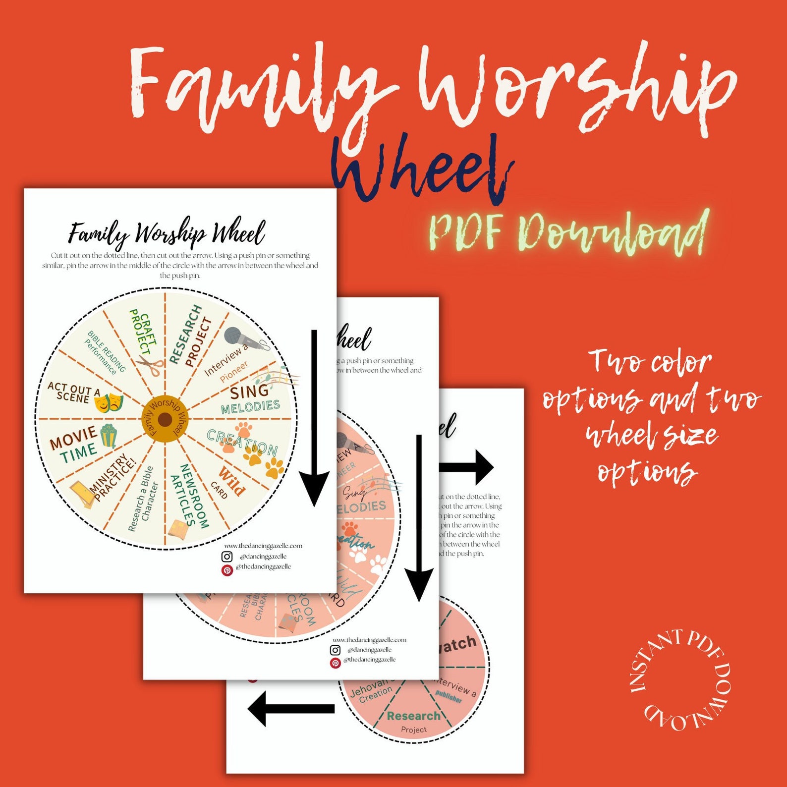 Printable Family Worship Wheel Digital Download JW Gifts - Etsy