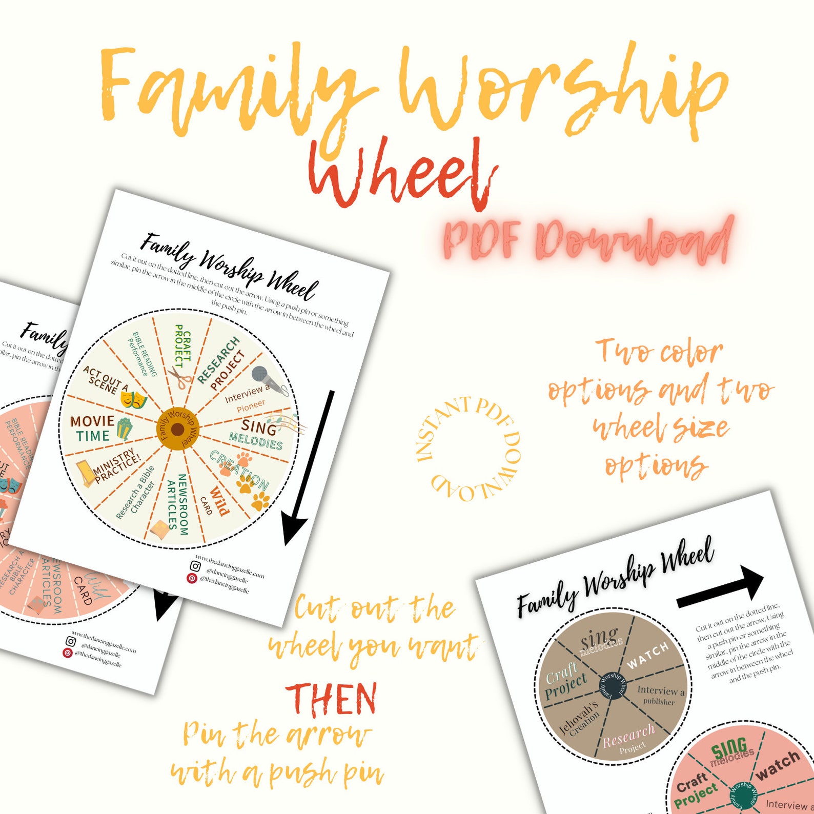 Printable Family Worship Wheel Digital Download | JW Gifts | JW Family ...
