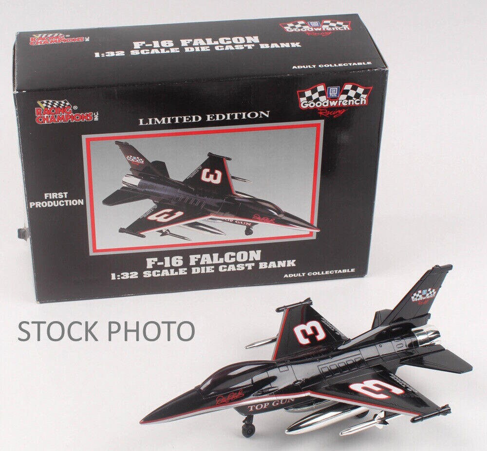 Dale Earnhardt Limited Edition F-16 Falcon Jet Die Cast Bank 1:32 Scale ...