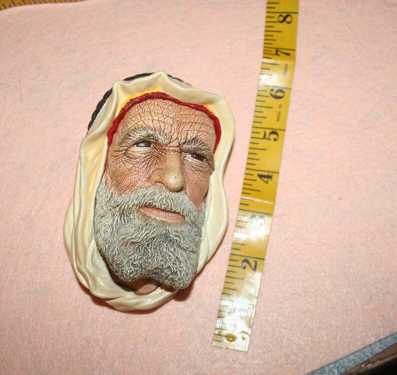 Vintage Syrian Bosson Mask Head Character Chalkware Wall Plaque - Etsy