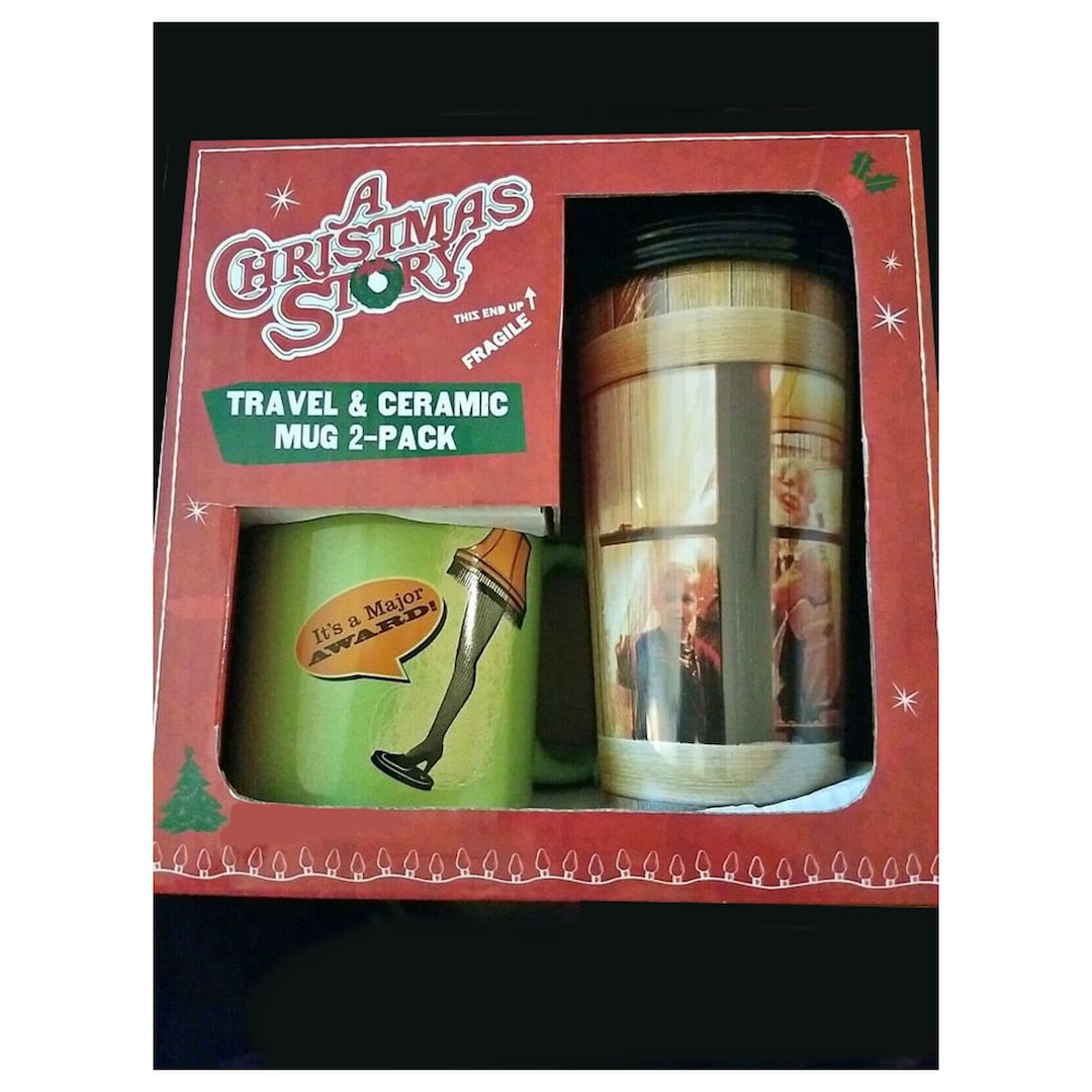 A Christmas Story Fragile Crate Travel Mug/ Major Award Leg Lamp Mug ...