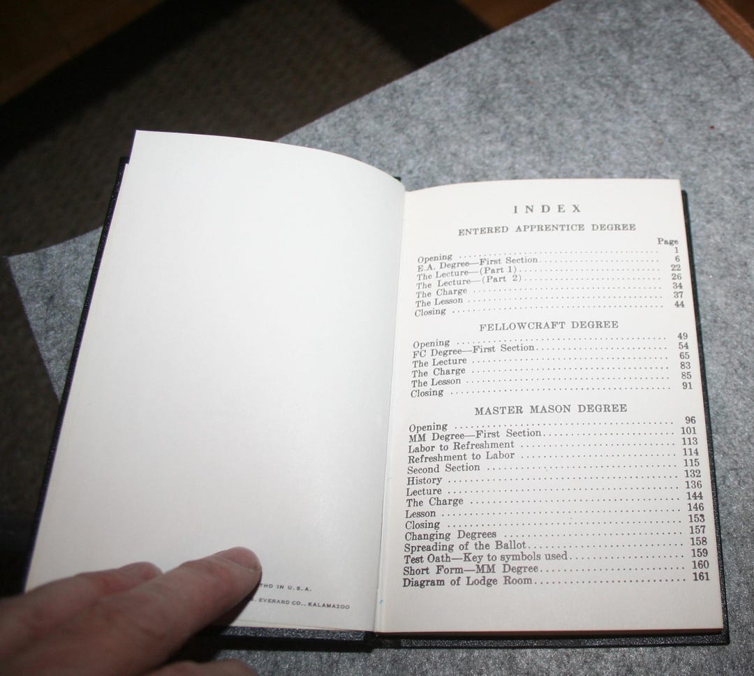 Entered Apprentice Degree Hardcover Book 1963 Masonic, Freemasonry - Etsy