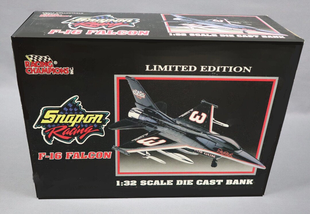 Dale Earnhardt Limited Edition F-16 Falcon Jet Die Cast Bank 1:32 Scale ...