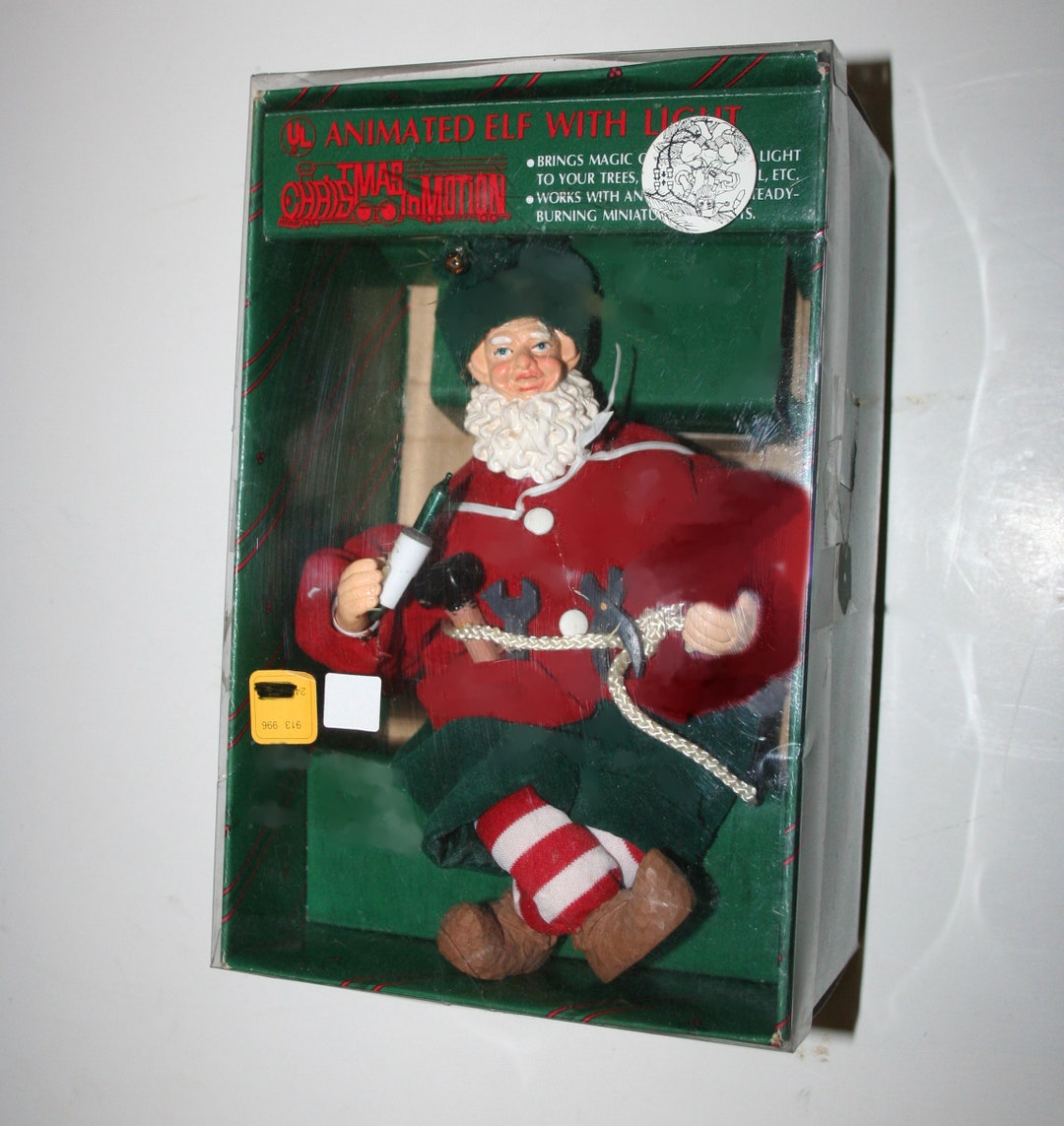 Animated Christmas in Motion Elf With Light - Etsy