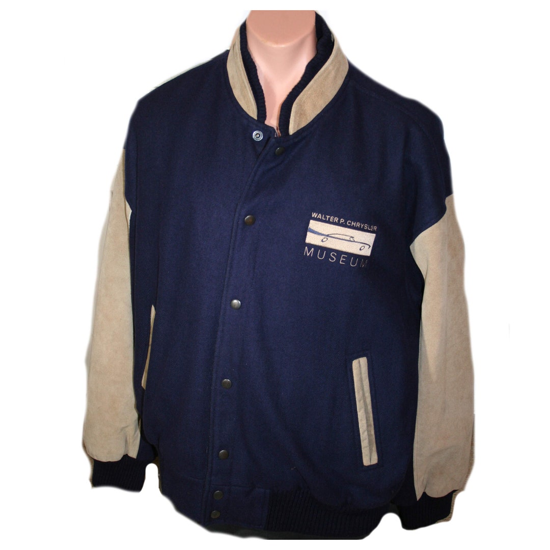Burks Bay Walter P Chrysler Museum Varsity Bomber Men Leather Wool ...