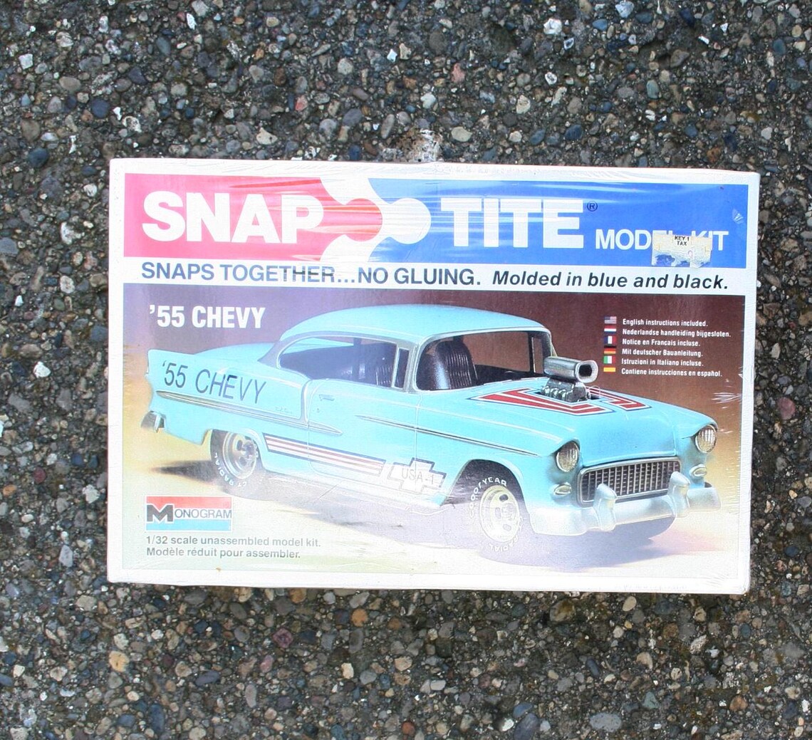 1955 Chevy Revell Snap Tite Monogram 1:32 Scale Car Model 1970'S NIB - Etsy