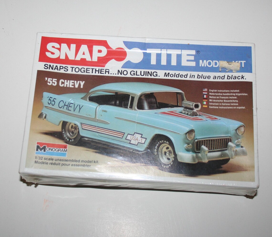 1955 Chevy Revell Snap Tite Monogram 1:32 Scale Car Model 1970'S NIB - Etsy