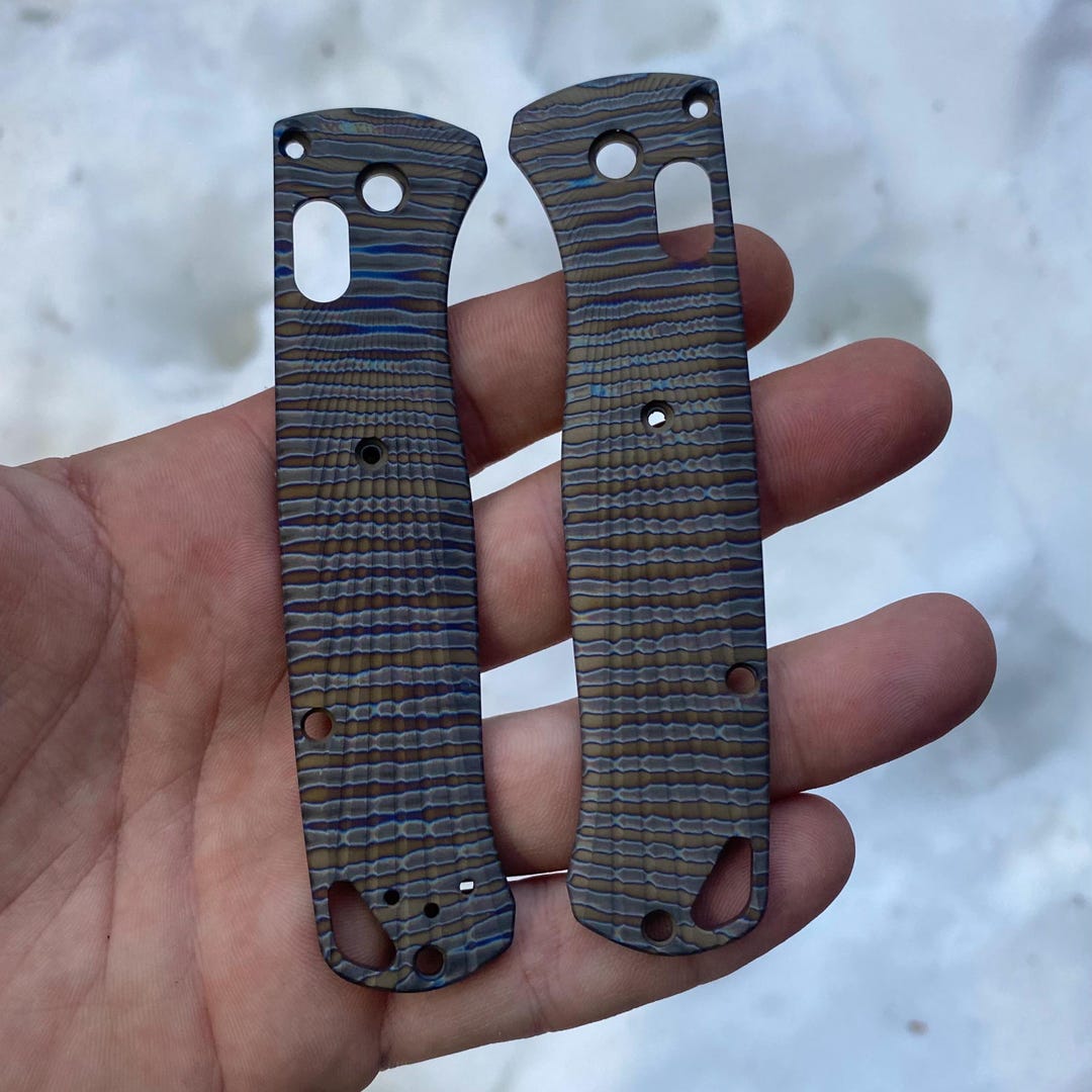 Benchmade Bugout 535 Replacement Scale Kit TITANIUM Tiger B Pattern ...