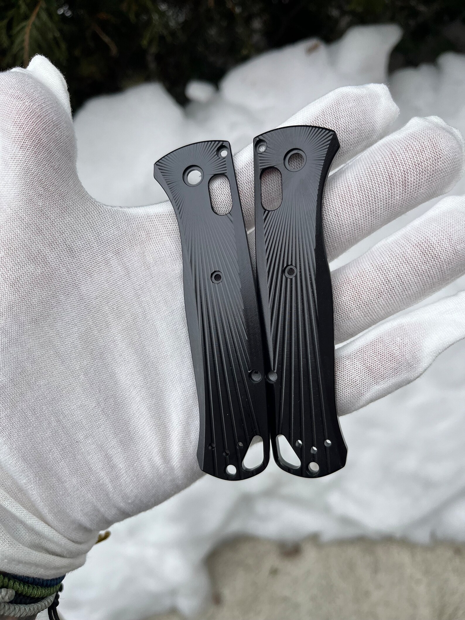 Benchmade Bugout 535 Replacement Scale Kit BLACKOUT Metal Lined Pattern ...