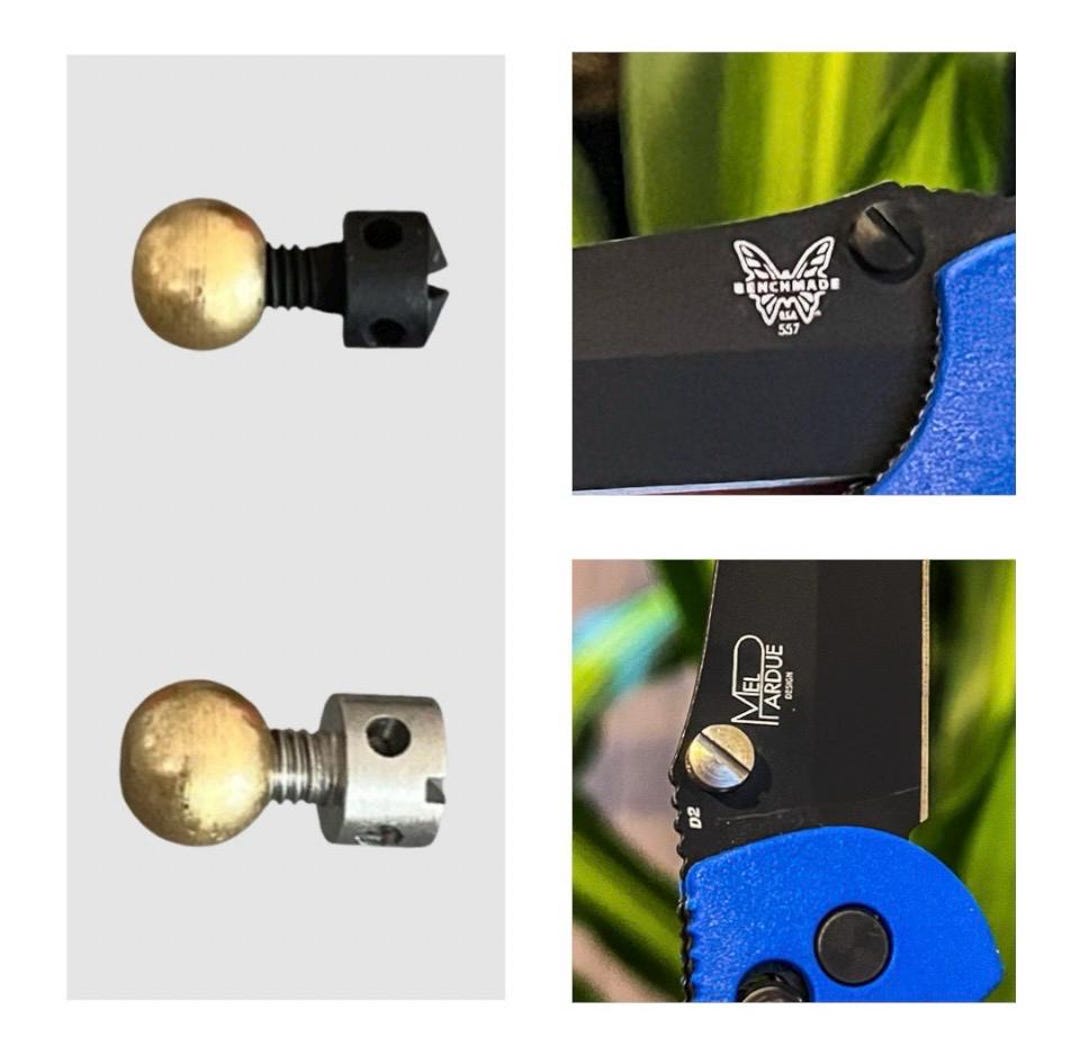 Benchmade COMBO Thumb Studs • 2x Pack • Single Brass BALL Thumb Studs ...