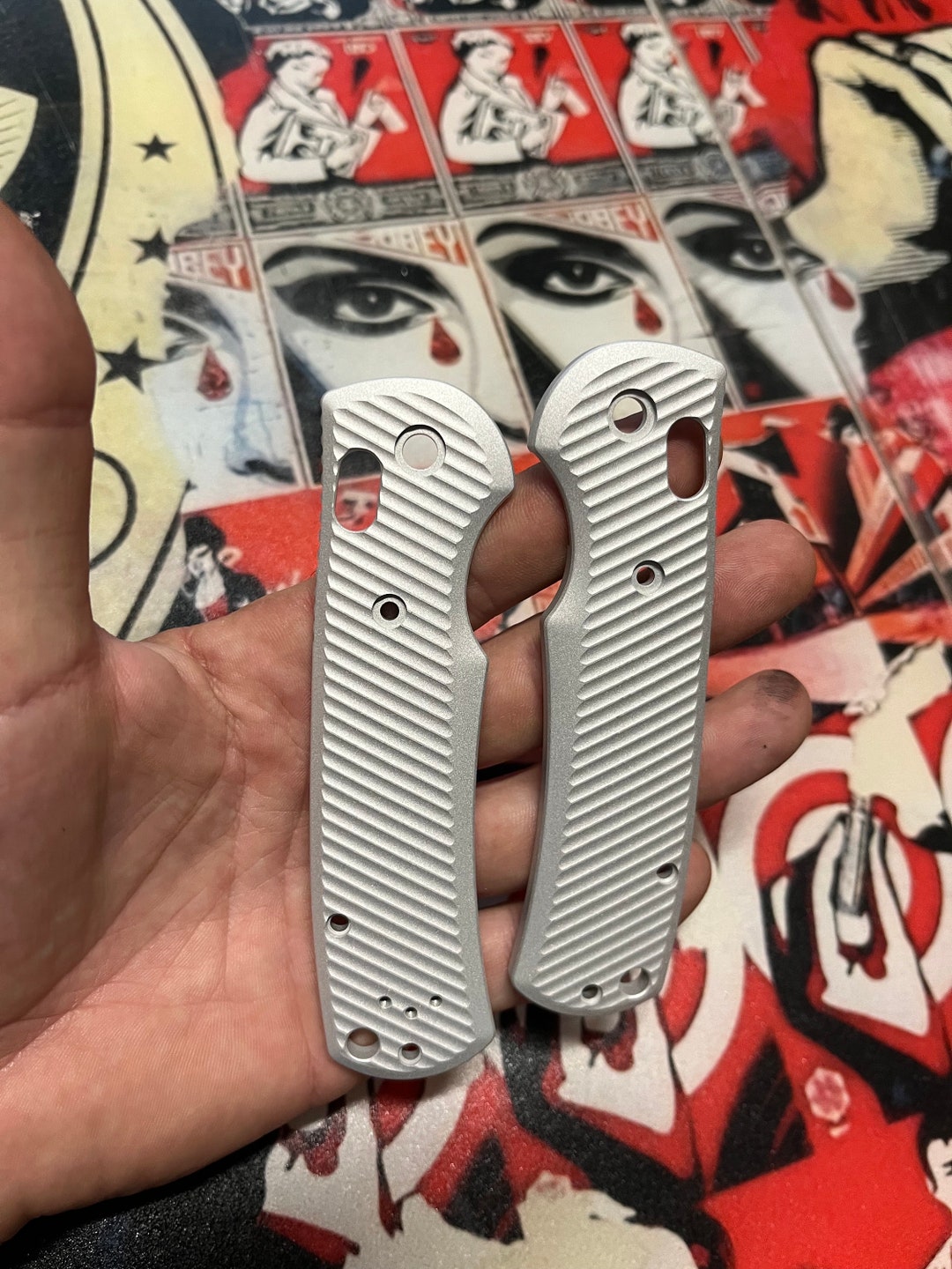 Benchmade Griptilian 550 551 (large) Scale Set / Metal Lined Finish ...