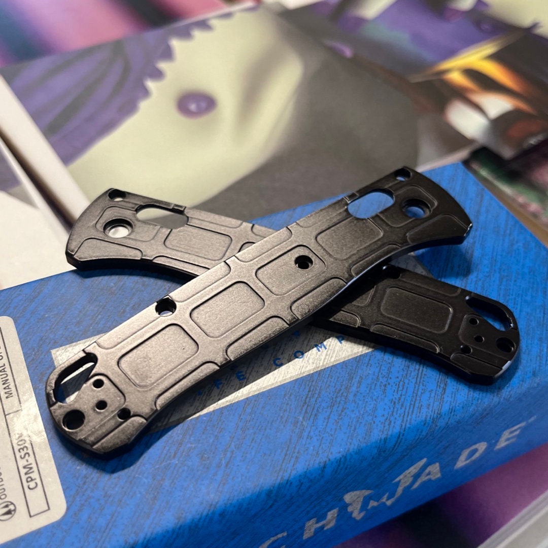 Benchmade Bugout 535 Replacement Scale Kit / BLACKOUT Metal Etched ...