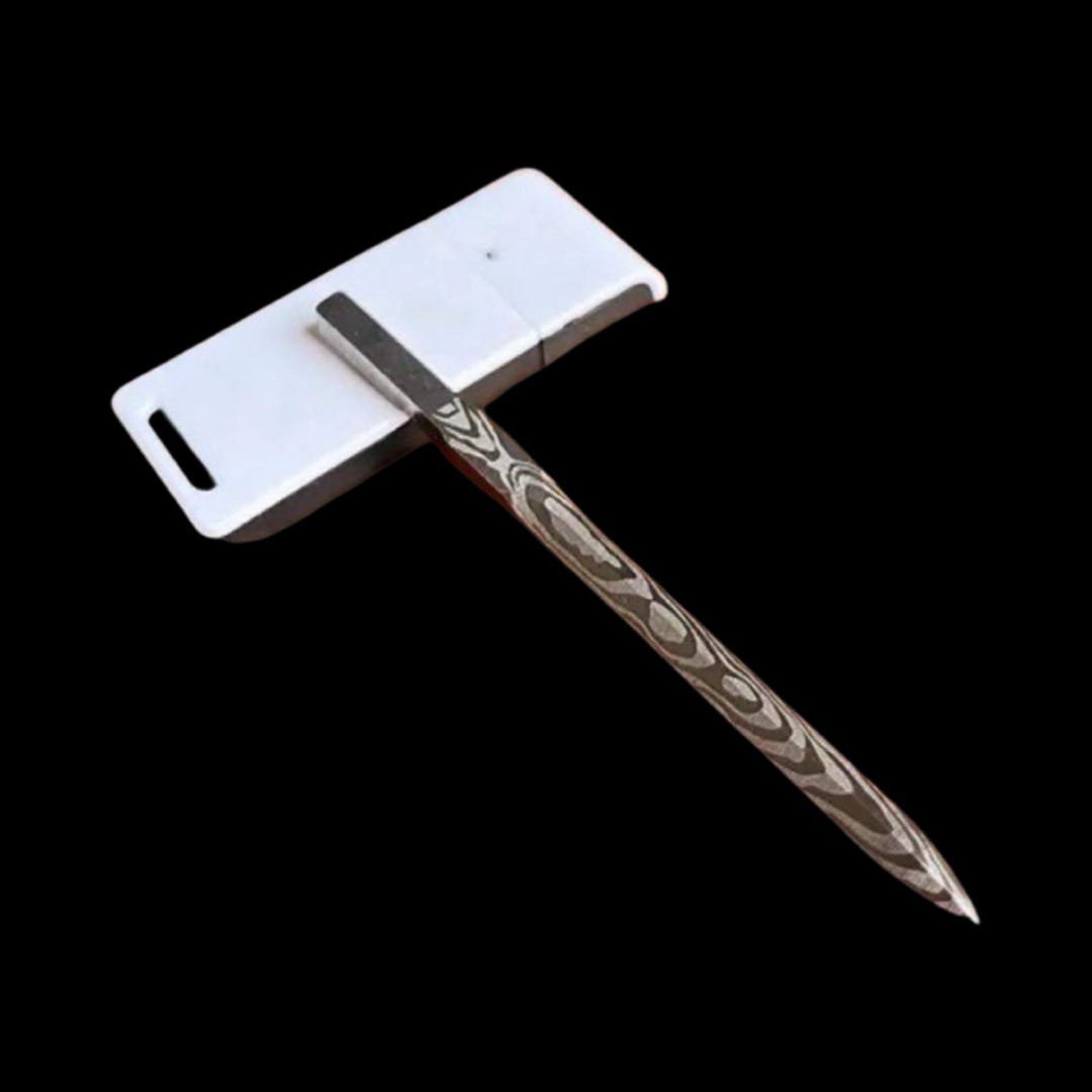 Damascus Mini Dagger Steel Micro Knife Blank Blade DIY Tool Hunting ...