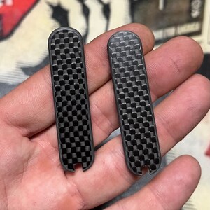 Fits Army Knife 58mm Replacement Scale Kit / Carbon Fiber WITH ...
