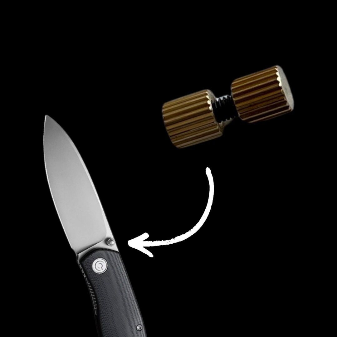 CIVIVI Knives Models Thumb Stud / Custom Brass Double Grind Thumb Stud ...