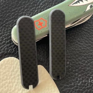 Fits Army Knife 58mm Replacement Scale Kit / Carbon Fiber WITH ...