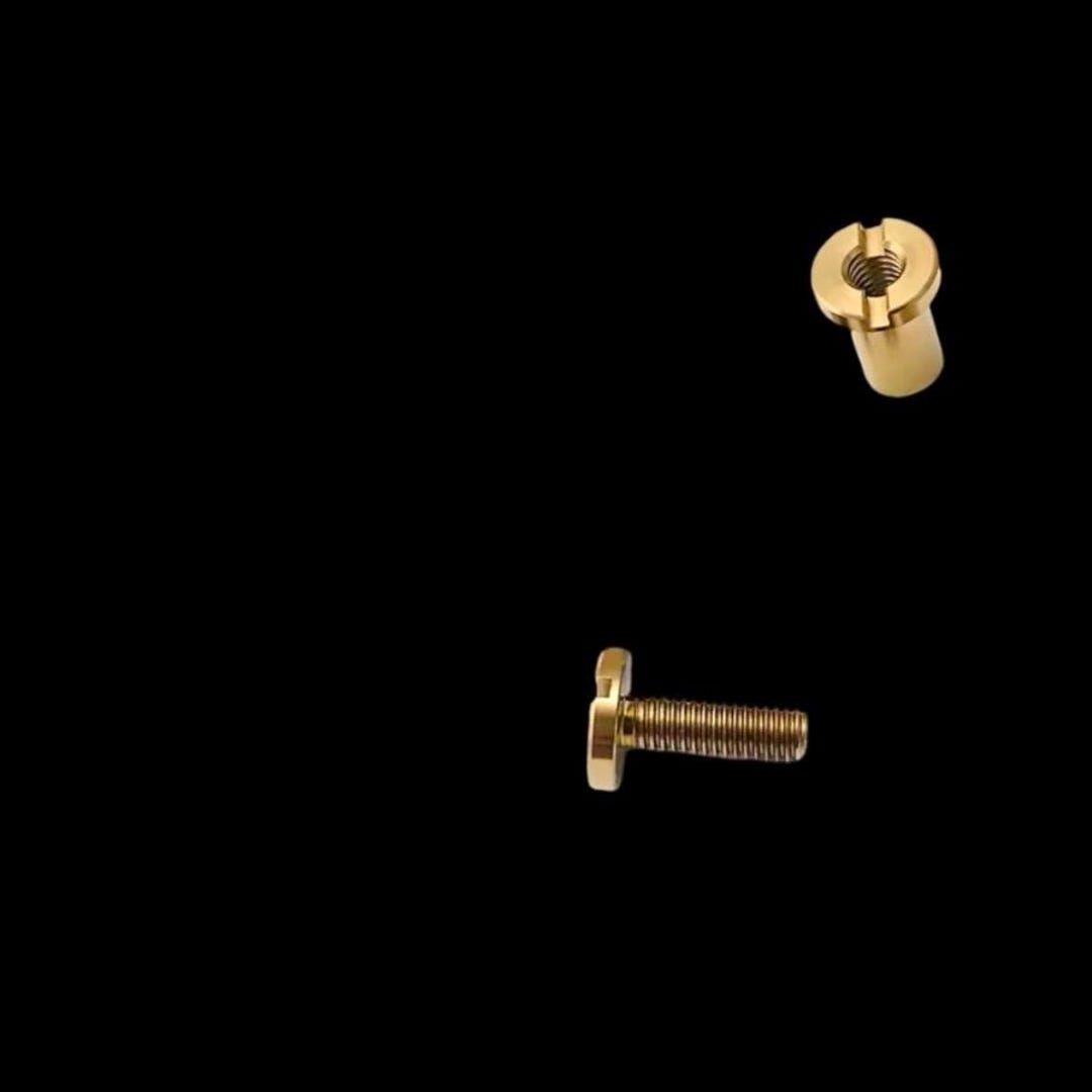 Replacement Pivot Set • GOLD Titanium Barrel + Screw • Folding Knife ...