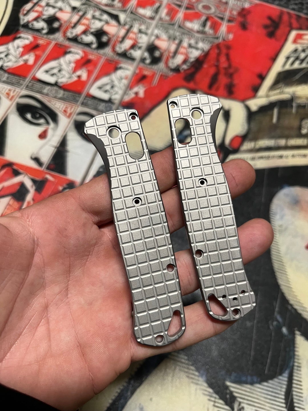 Benchmade Bugout 535 Replacement Scale Kit / TITANIUM Fragged Pattern ...