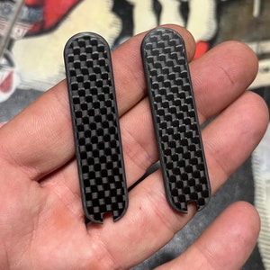 Fits Army Knife 58mm Replacement Scale Kit / Carbon Fiber WITH ...