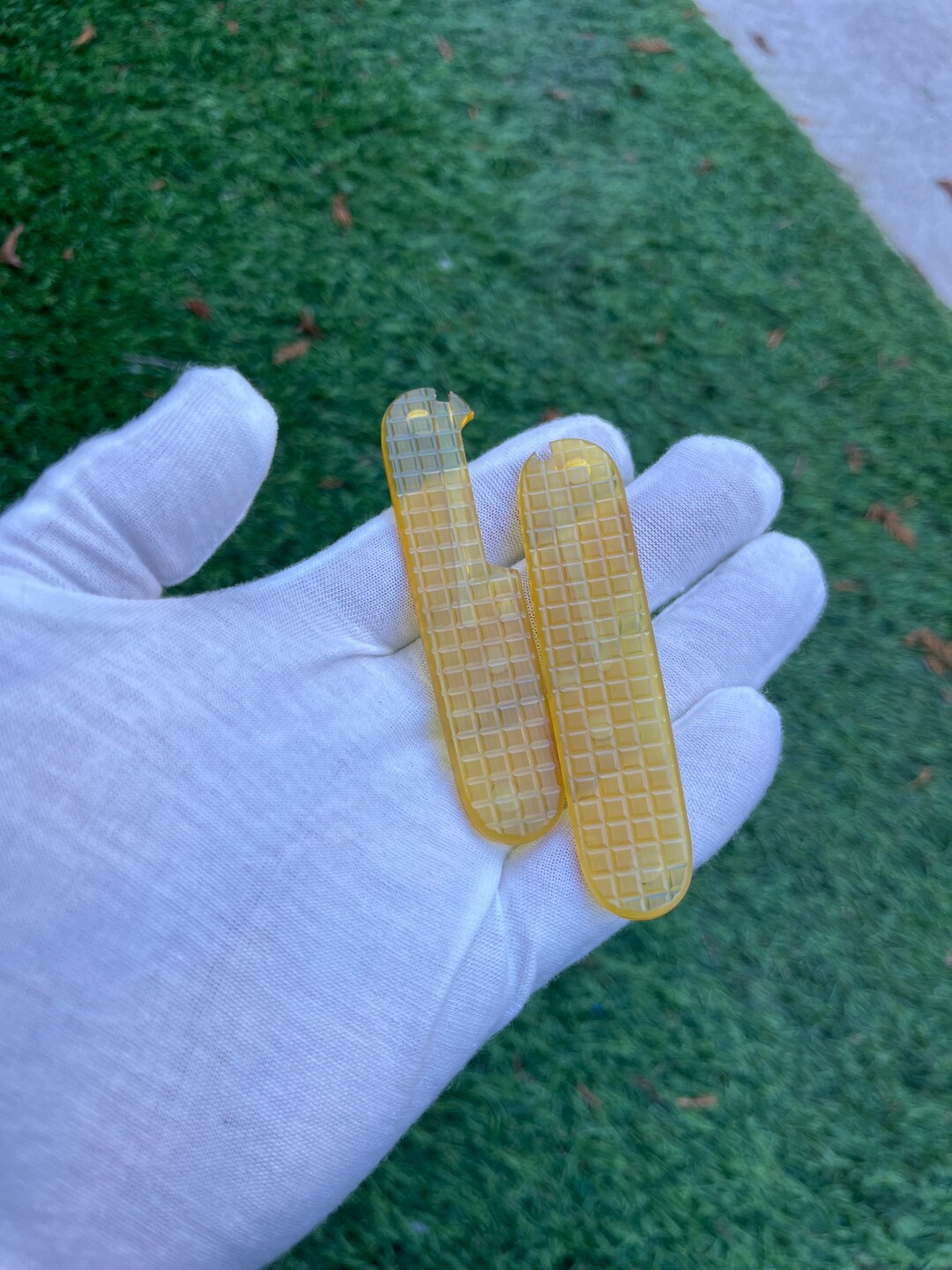 Fits Army Knife 91mm Replacement Scale Kit / Clear GOLDEN Fragged ...