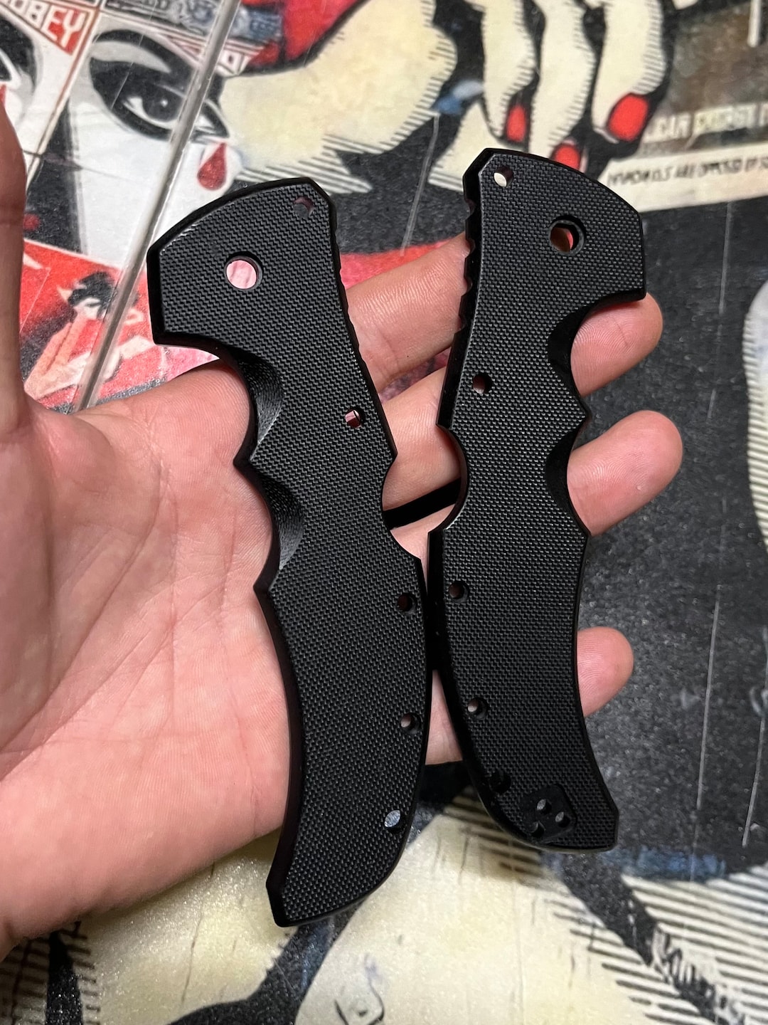 COLD STEEL Recon 1 Replacement Scale Kit / Black G-10 Original Series ...