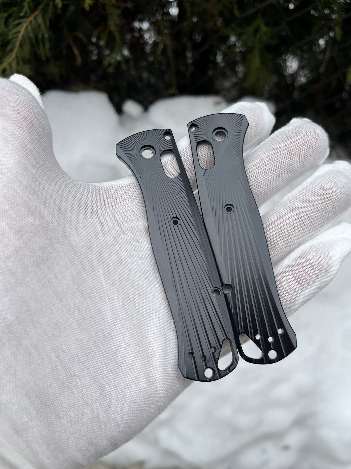 Benchmade Bugout 535 Replacement Scale Kit BLACKOUT Metal Lined Pattern ...