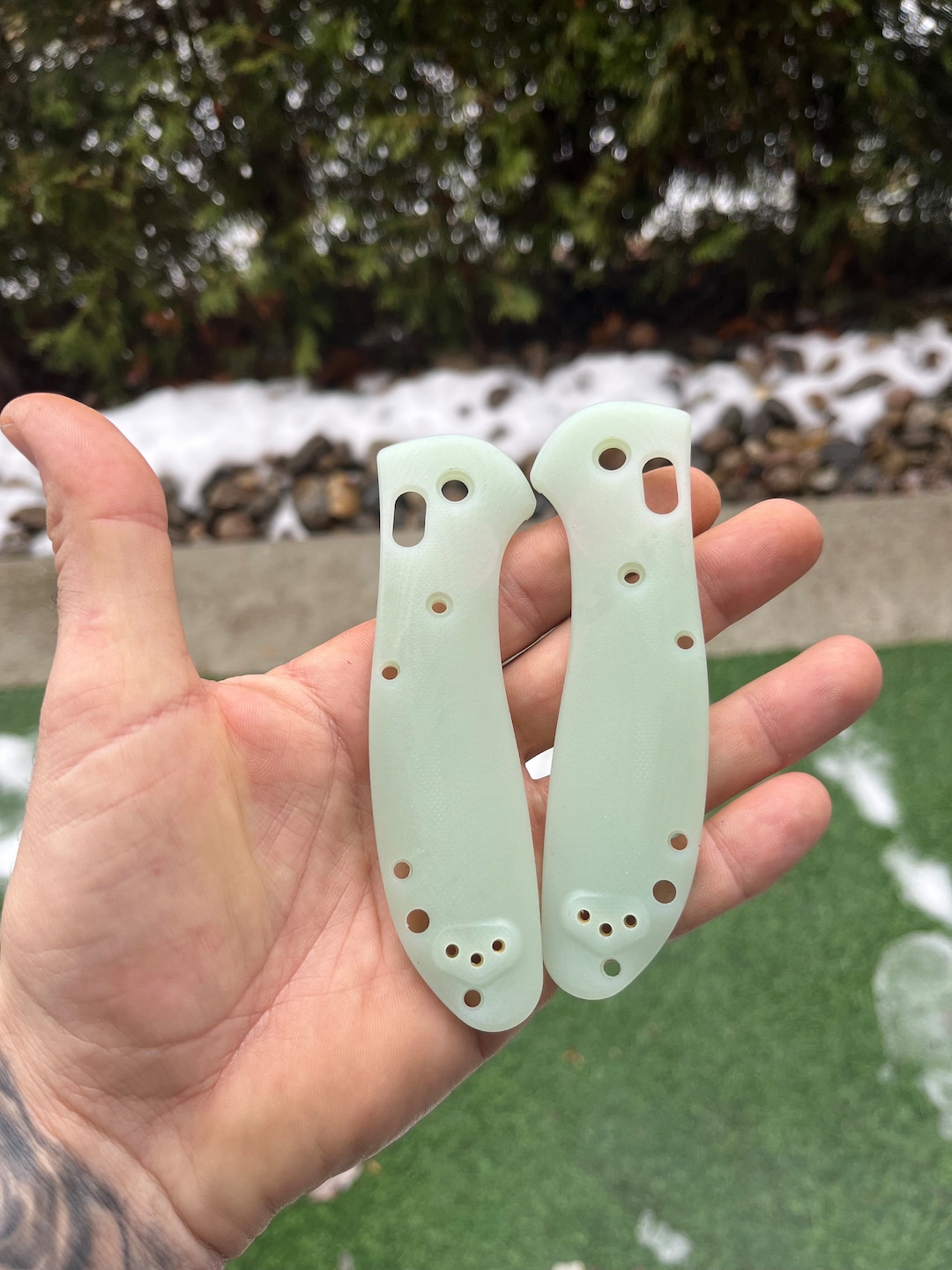 Benchmade Griptilian (large) Scale Set / Jade G-10 Smooth Finish ...