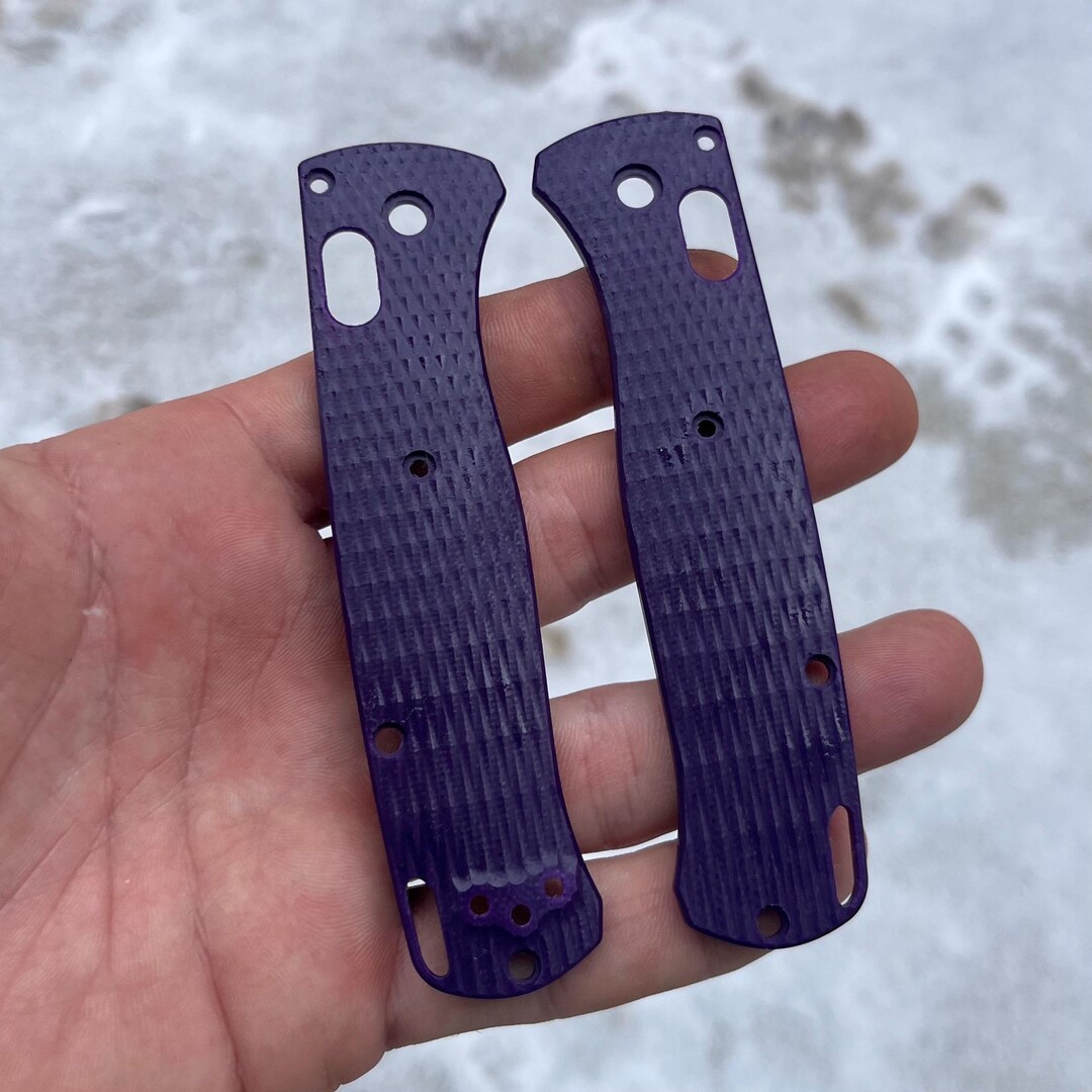 Benchmade Bugout 535 Replacement Scale Kit / PURPLE G-10 Diamond Grind ...