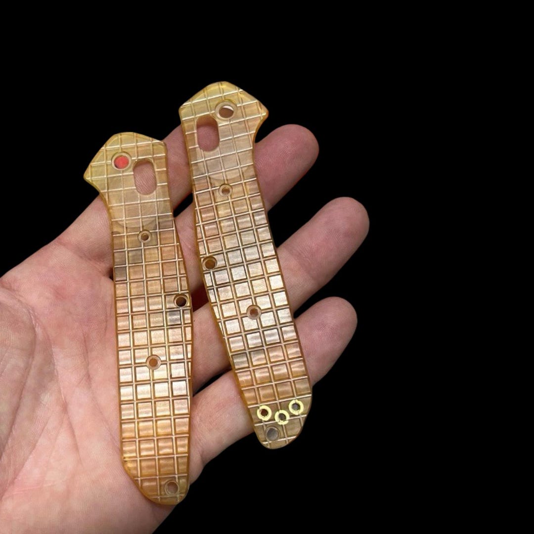 Benchmade Osborne 940 Replacement Scale Kit / Clear Golden Fragged ...