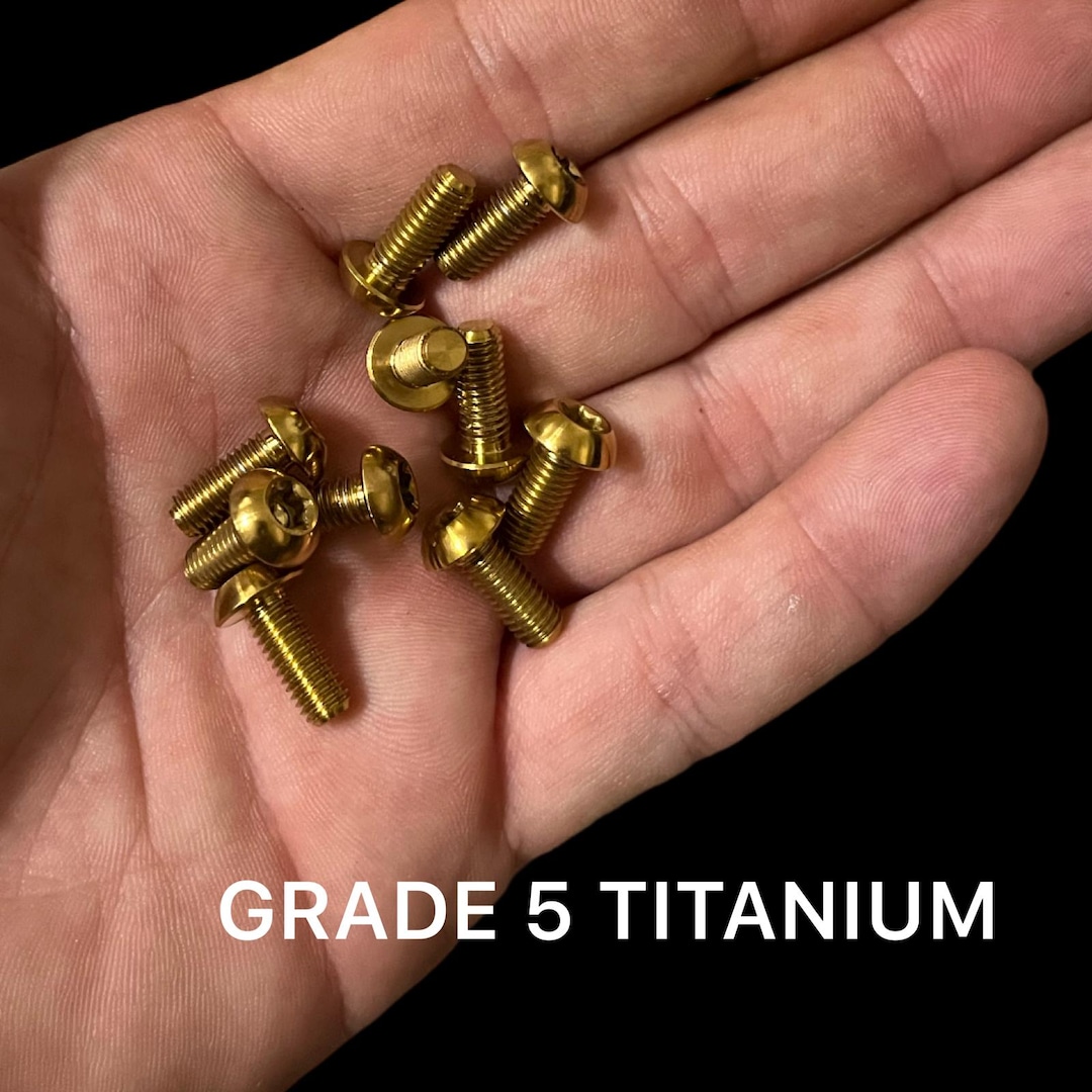 M3x12mm TITANIUM TORX Button Head Screws / Anodized Gold • 3x Screws ...