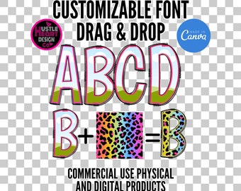 Uppercase Customizable Doodle Alphabet for Canva Fill Your Own Design ...