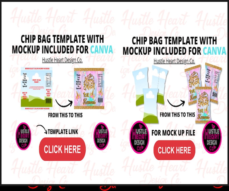 CANVA Chip Bag Template With Chip Bag Mockup Chip Bag - Etsy