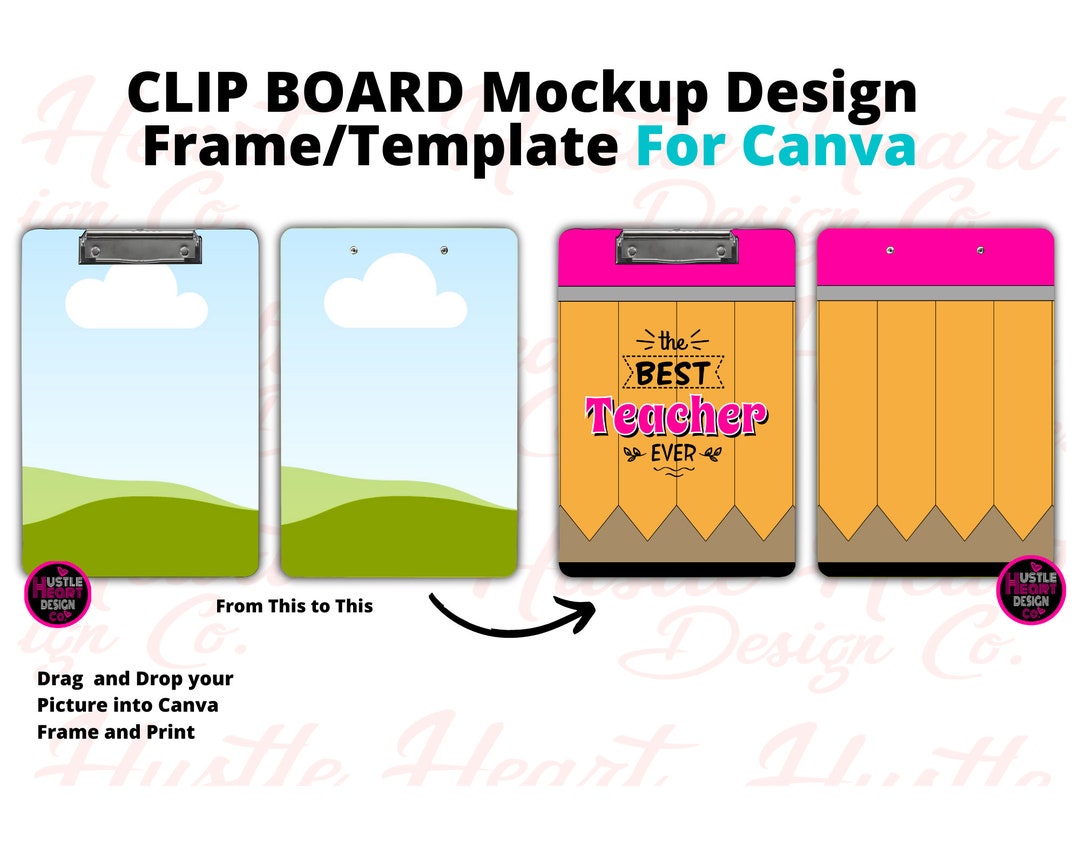 Canva Template Frame Mockup , 9X 12.5 IN. CLIPBOARD Mockup, Custom ...