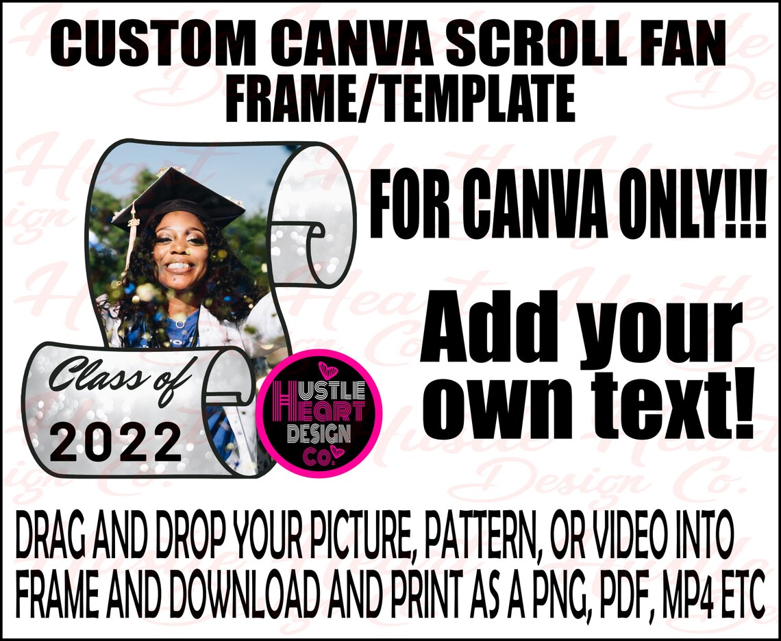 Graduate Fan Template Custom Canva Graduation Scroll Template - Etsy
