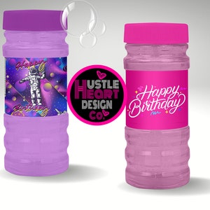 Bubble Label Mockup for Canva, Bubbles Party Favor, Add Your Own Image ...