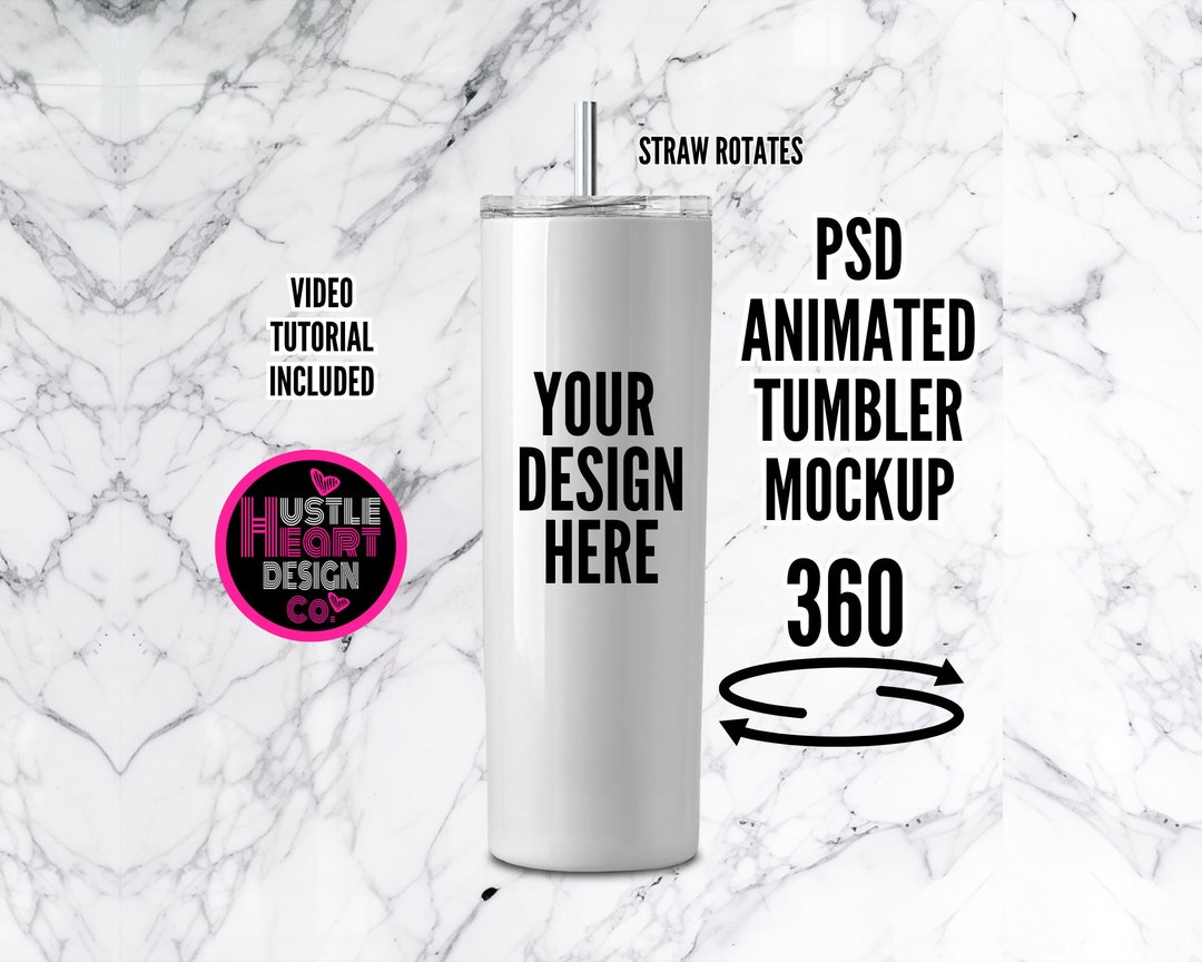 Animated Rotating Tumbler Mockup, Spinning Tumbler Mockup, Add Your Own ...