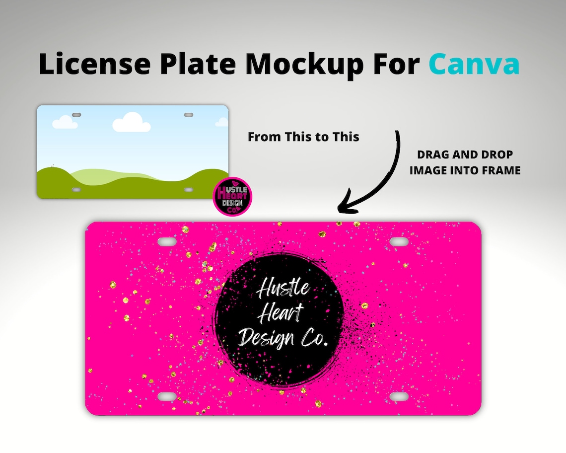 License Plate Mockup Canva Mockup Custom Canva Frame - Etsy