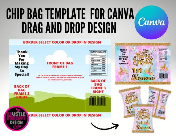 CANVA Chip Bag Template Chip Bag Template Editable Chip Bag - Etsy UK