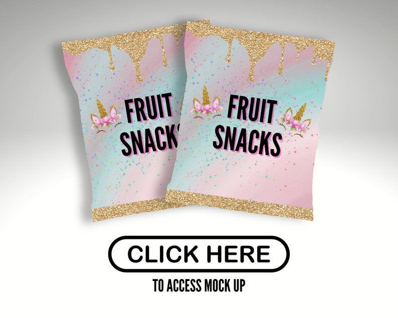 Fruit Snack Mock Up Party Favor Mockup Canva Mockup Add Etsy