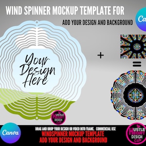 Wind Spinner Mockup for Canva, Wind Spinner Sublimation, Drag and Drop ...