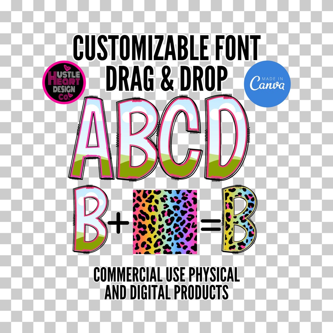 Uppercase Customizable Doodle Alphabet , Fill Your Own Design , Drag ...