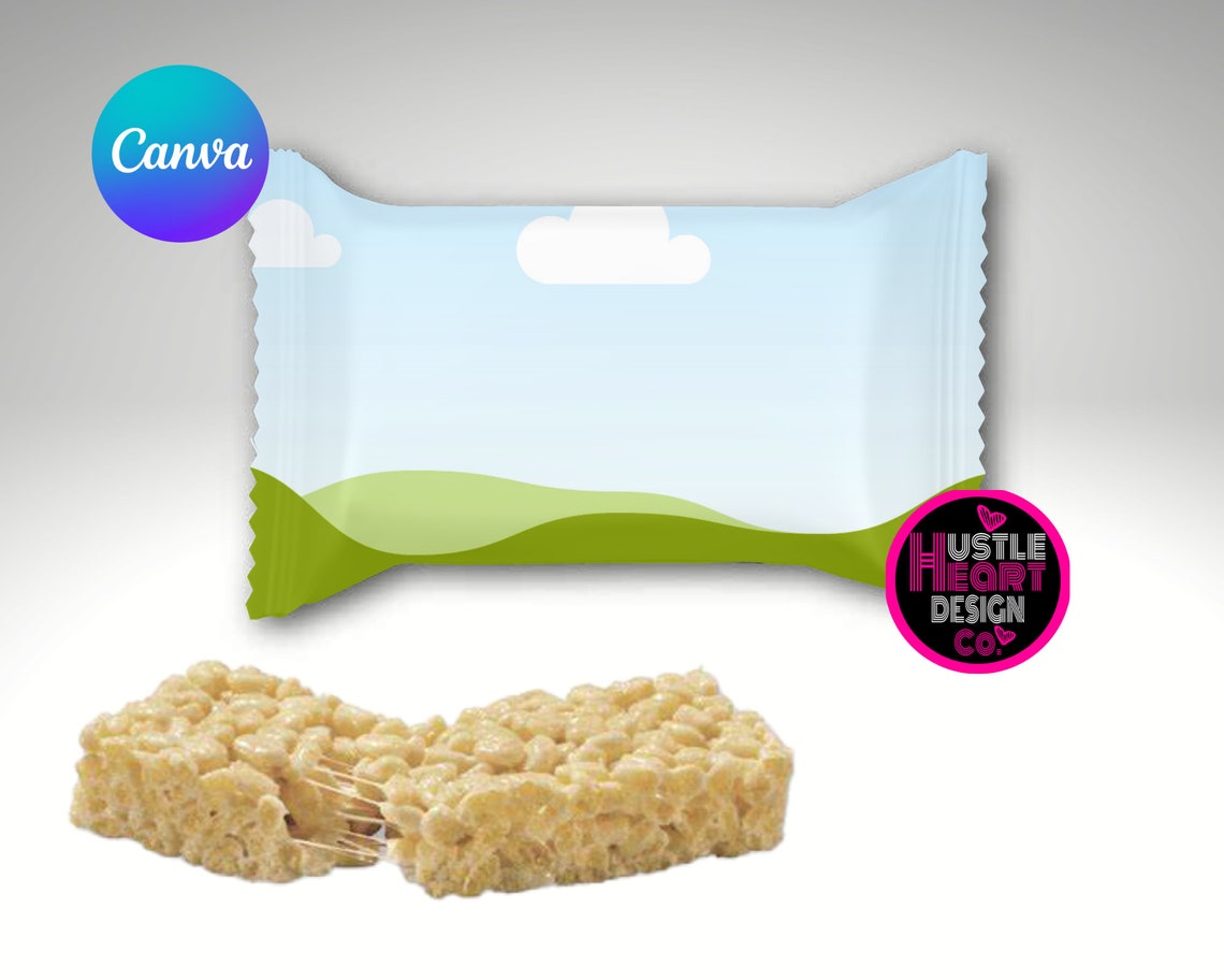 Crispy Rice Treat Wrapper Mockup for Canva, Party Favor Mockup, Add ...
