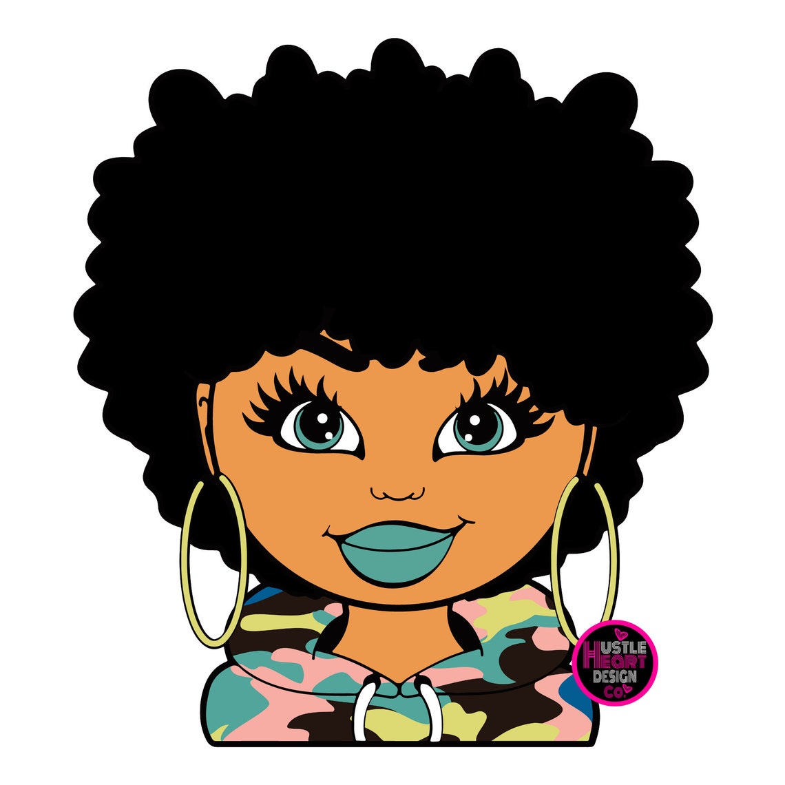 Black Woman Clip Art Canva Frame Drag and Drop Sublimation. - Etsy