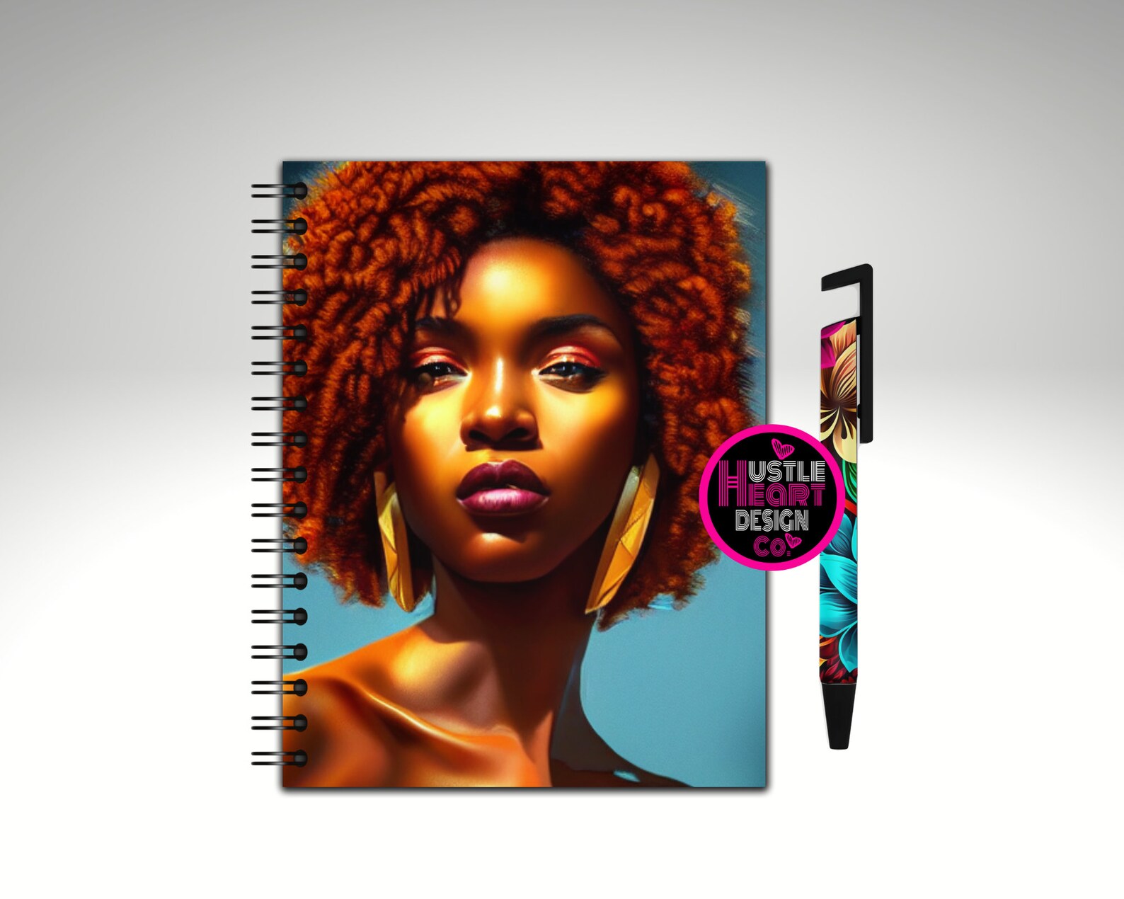Spiral Notebook Mockup for Canva, Sublimation Pen Mockup, Drag and Drop ...